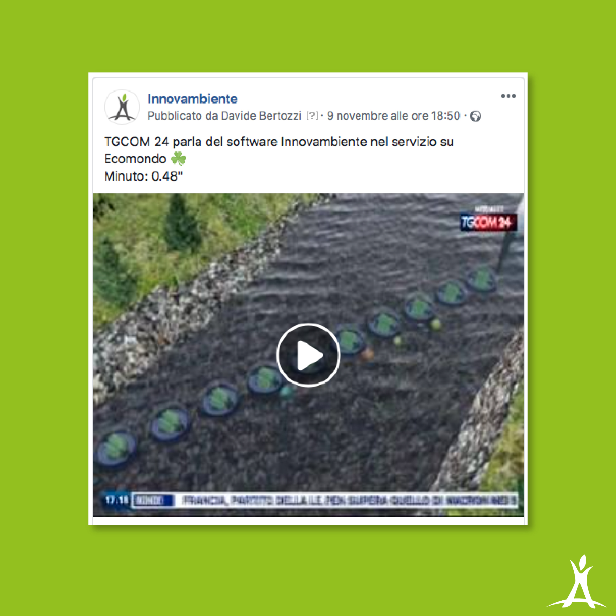 TGCOM 24 parla del software Innovambiente nel servizio su Ecomondo - Innova